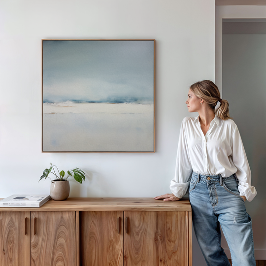 Misty Morning Abstract Canvas Art – Nordic Park